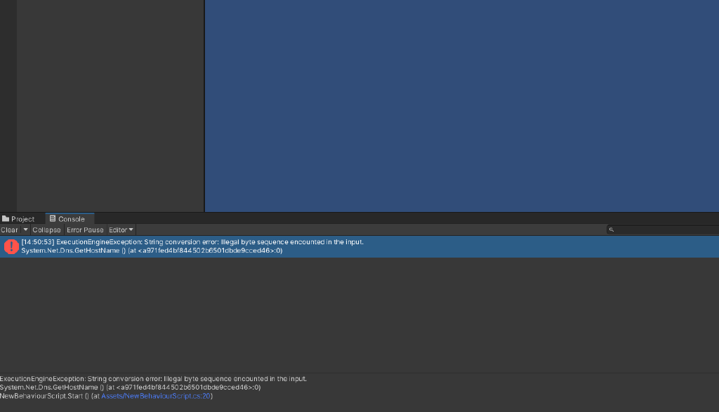 [C# Error] illegal byte sequence encounted in the input.